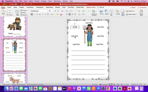 EDITABLE Farm Writing Booklet by More Than Honey Resources | TPT