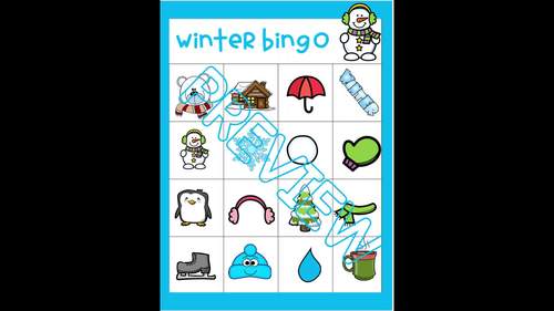 Winter Theme Bingo Game for Preschool PreK Kindergarten | TPT