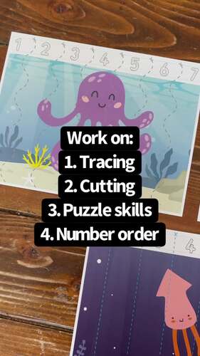 Make an Ocean Puzzle Cut Out Cutting Activity Sea Animals by My ...