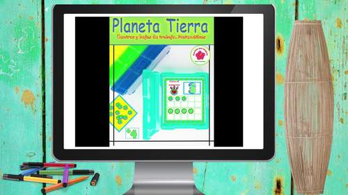 Earth Day Math Centers and worksheets in Spanish Dia de la Tierra