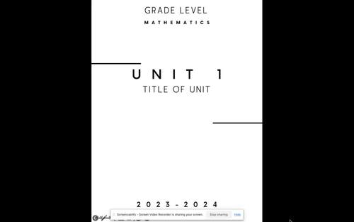 Unit Planning Templates- EDITABLE by Mathematicians in Training | TPT
