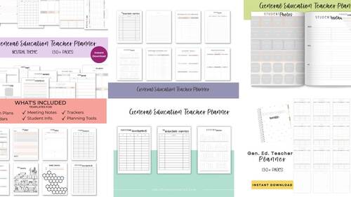 Printable General Education Teacher Planner - Neutral by Play Therapy ...