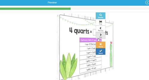 Convert Customary Units of Liquid Volume Digital Boom Cards - 4th and ...