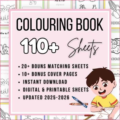 Coloring Book 110+Worksheets | Busy Book | Preschool Worksheets ...
