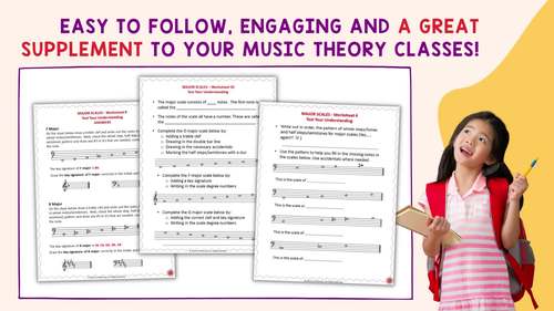 Major Scales Music Theory and Worksheets by MusicTeacherResources