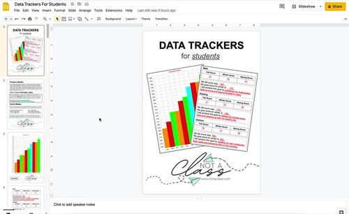 Data Trackers for Students - Printables for student data folders or binders