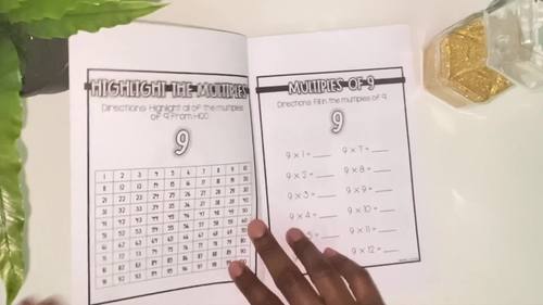 Multiples of 9 Worksheets by Teaching with Glitter and Gold | TPT