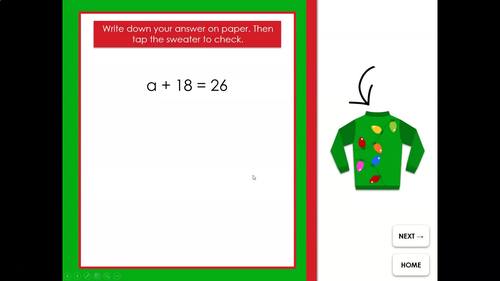 Christmas Math Middle School Self-Checking Games by Teaching Math and More