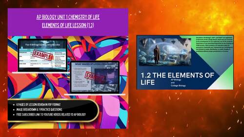 AP Biology UNIT 1 Chemistry of Life 1.2 Elements of Life Lesson Guide