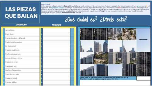 Spanish Adjective Agreement Dancing Puzzle Pieces Ciudad de Mexico