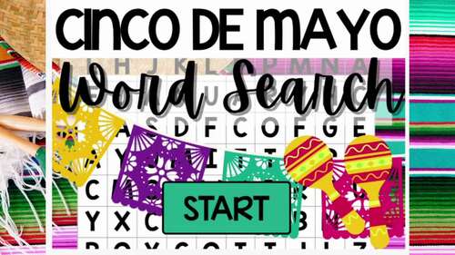CINCO DE MAYO THEME WORD SEARCH BOOM CARDS: 10 CINCO DE MAYO Vocabulary ...