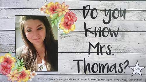 Back to School Interactive Get to Know Your Teacher Game | TPT