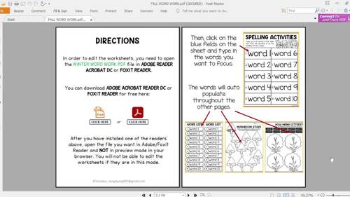 FALL SPELLING ACTIVITIES | Word Work | Morning Work | EDITABLE WORKSHEET