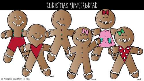 Christmas Gingerbread clip art, Cookies clip art Mini by Melonheadz Clipart