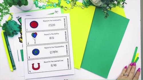 St. Patrick's Day Math | Rounding Decimals | Decimal Worksheets | TPT