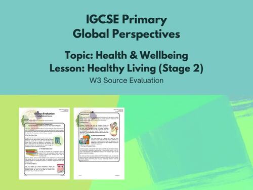 Worksheet; IGCSE Global Perspective; Health and Well-being; Stage 2; Week 3