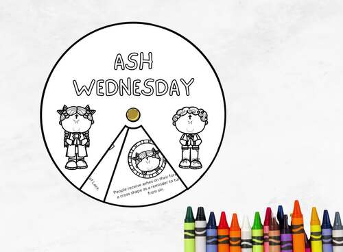 Ash Wednesday Bible Lesson Spinning Wheel, Lent Sunday School Craft