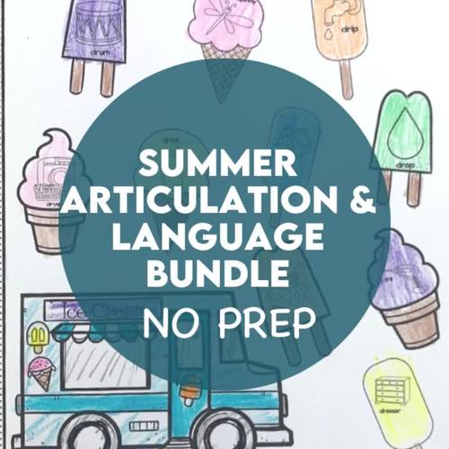 Summer Articulation Expressive and Receptive Language Activities Bundle