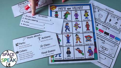 Practice Asking Questions SUPERHERO Game for Speech Therapy by A Space ...