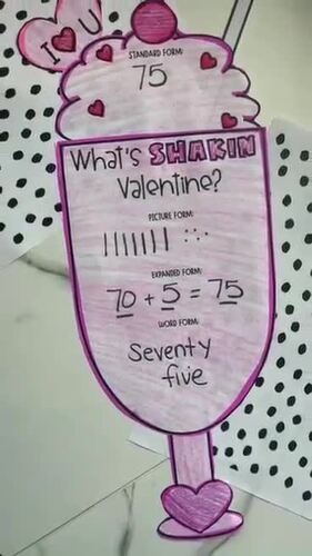 Valentine Math Place Value Craft by The Teaching Diva Corner | TPT