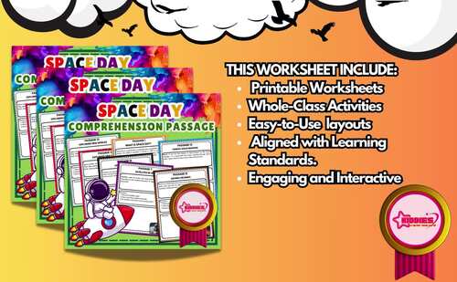 Outer Space Day Reading Comprehension Passage Activities 2nd,3rd,4th ...