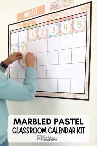 Marbled Pastel Classroom Decor | Calendar Kit - Editable! by Ashley ...