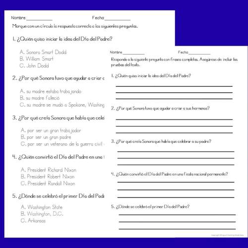 La Historia del Día del Padre - Pasaje de Lectura de No Ficción ...