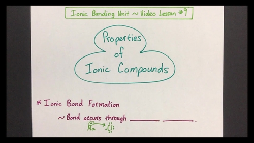 Properties of Ionic Compounds VIDEO LESSON by Chemistry with Confidence