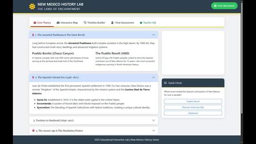 New Mexico State History Interactive | Map, Timeline, Quiz & Document ...