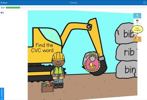 Boom Cards Build CVC Words with the Short Vowel I Construction Theme