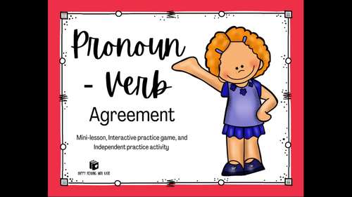 Pronoun - Verb Agreement Lesson and Game by Happy Reading With Katie