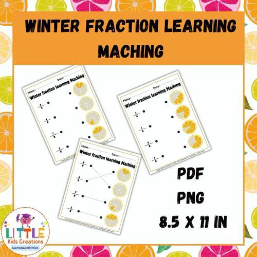 Winter fraction learning Maching /winter themed fraction matching