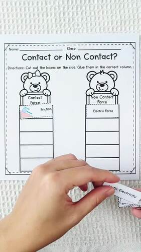Contact and Non Contact Forces – Cut and Paste Sorting Activity | TPT