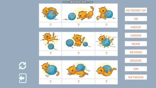 Prepositions of Place. Matching game for kids for interative SMARTboard.