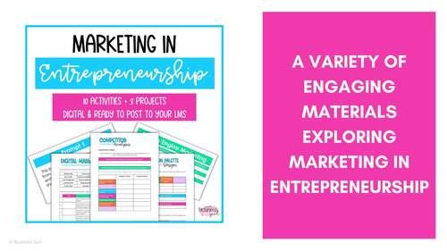 Marketing in Entrepreneurship Activities and Projects Bundle by ...