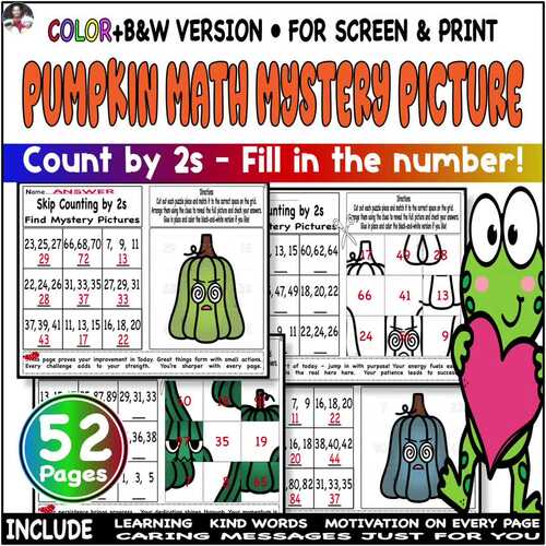 Pumpkin Skip Counting by 2 s – Fill in the Number Goal Grow Focus Quick ...