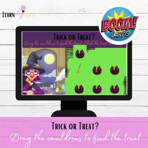 Boom Cards™ Trick or Treat, find the candy! Halloween games for kids