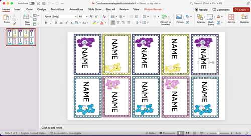 Care Bears name tags editable labels name plates desk labels | TPT