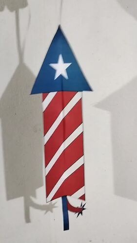 FIREWORK Craft 3D Hanging American Flag 4th of July Coloring Activity DECOR