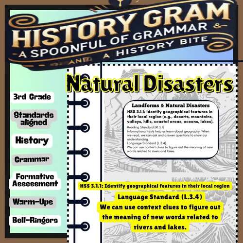 Landforms & Natural Disasters | HSS 3.1.1, RI.3.3, L.3.4 | Print ...