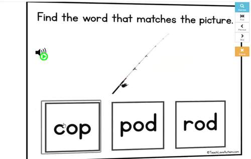 Short Vowel O Digital Task Cards | Phonics Boom Cards by Teach Love Autism