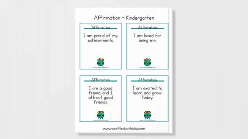 Affirmation Of The Day For Kindergarten | Morning Meeting Circle Time ...