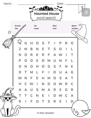 Halloween Word Search Challenge – 5 Puzzles | Halloween Activity ...