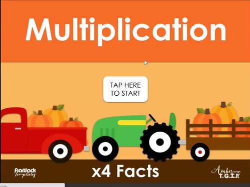 Multiplication Fact Fluency x4 Facts Digital Game Fall Theme by Amber ...