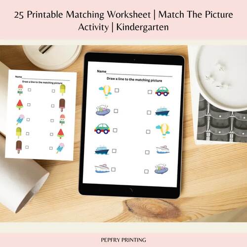 25 Printable Matching Worksheet | Matching The Picture Activity ...