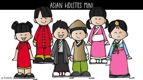 Asian Kidlettes clip art, Around the World clip art Mini by Melonheadz ...