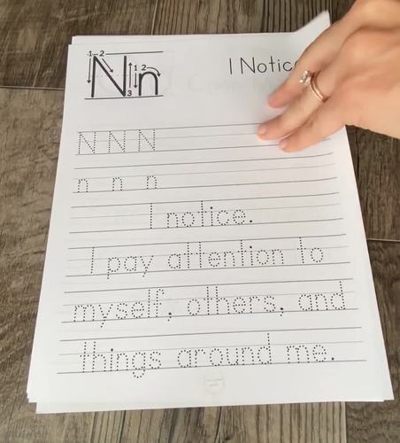 ABC Affirmation Tracing/Handwriting Worksheets by Our Mindful Garden