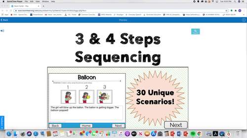 3, 4 Steps Sequencing - Open Ended - Teletherapy - Boom Cards™ | TPT