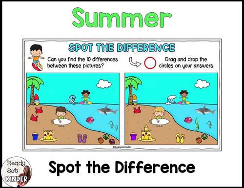 Summer Spot the Difference | Picture Puzzle | Visual Perception | TPT