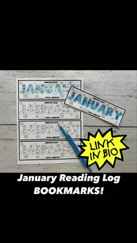 January Reading Log Bookmark Printable to Color Winter bookmark goal ...